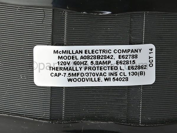 Mcmillan , E62788 Fan Motor - Part Number: A0828B2842 ...